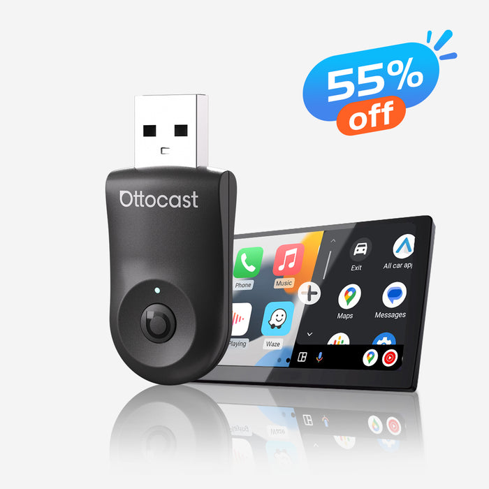 Ottocast®2025 Mini Adattatore Wireless CarPlay/Android Auto